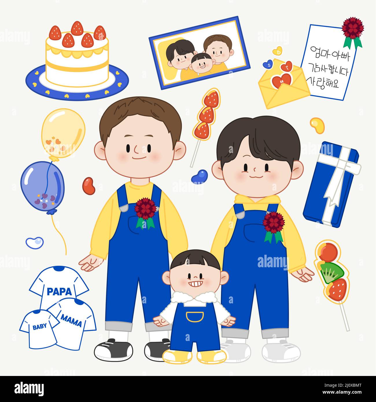 parents sticker pack with Carnation, Cake, Family Photo, Balloon, Candy ...