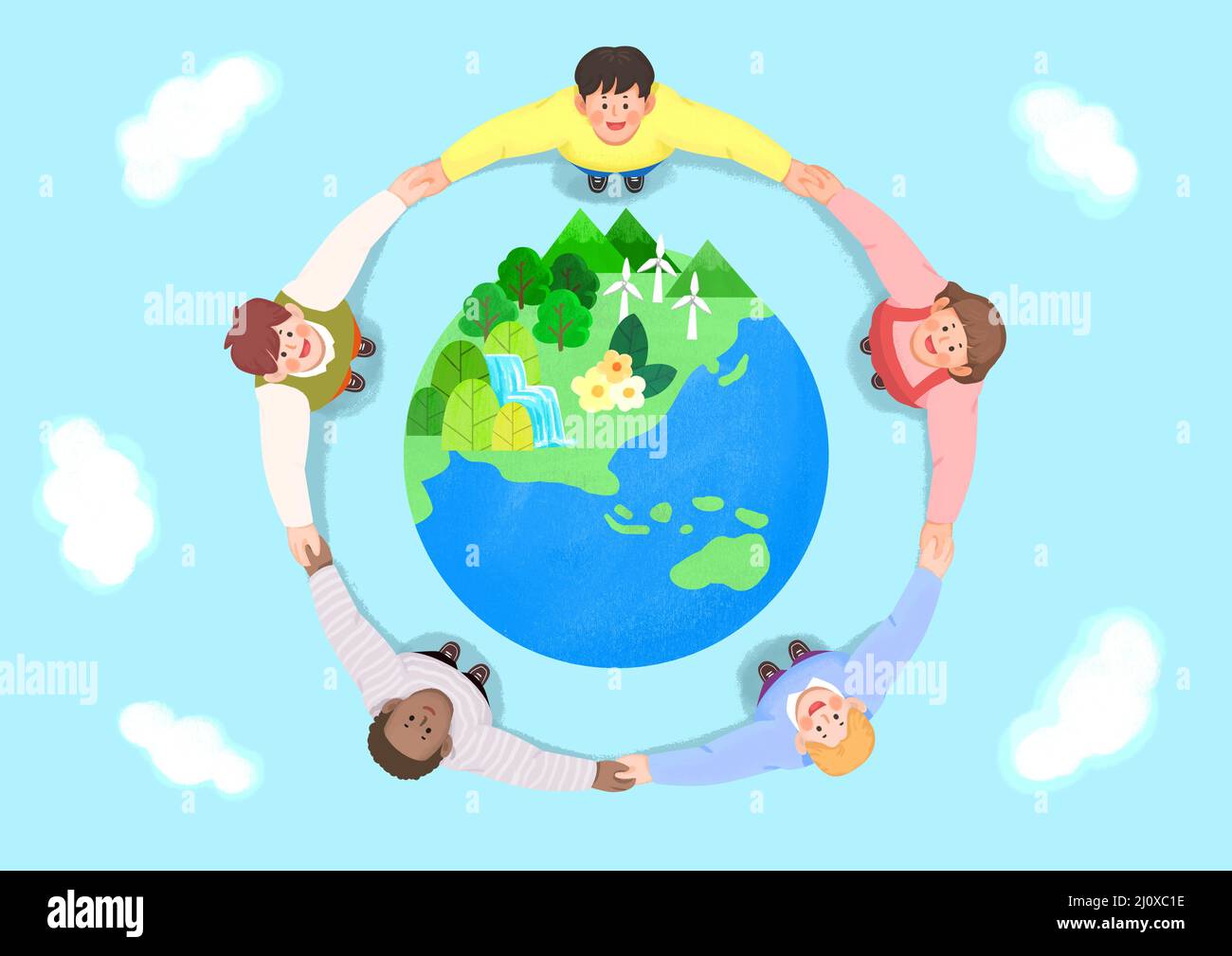 Real Children Holding Hands Around The World