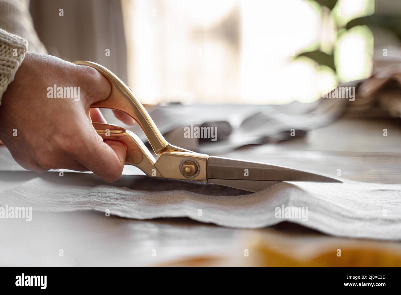 Person cutting fabric sewing. High quality beautiful photo concept ...