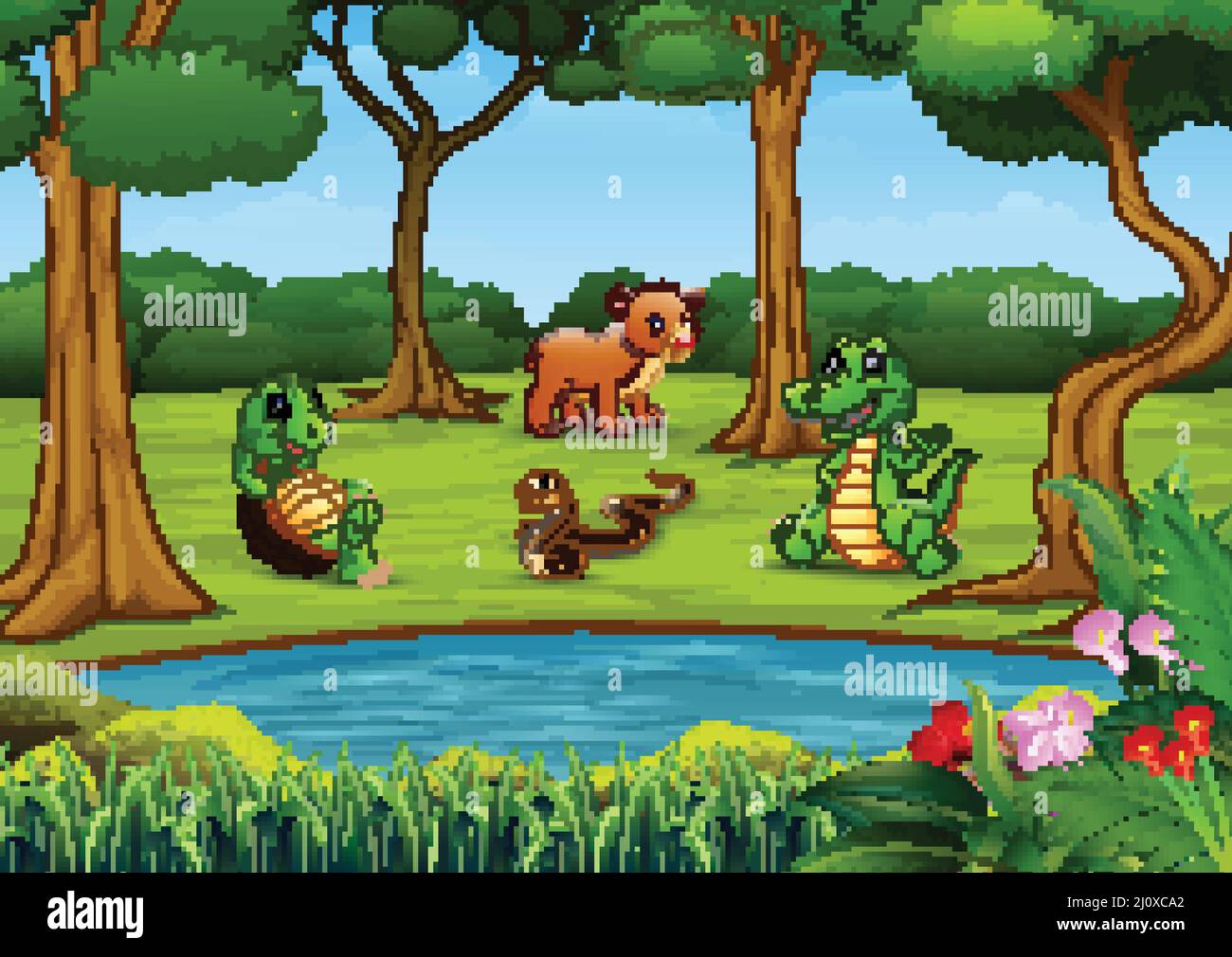 Forest field edge Stock Vector Images - Alamy