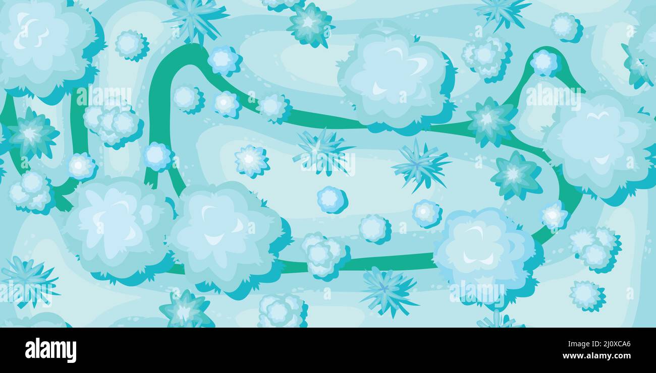 Winter river landscape top view. Snowy frosty nature in cold season ...