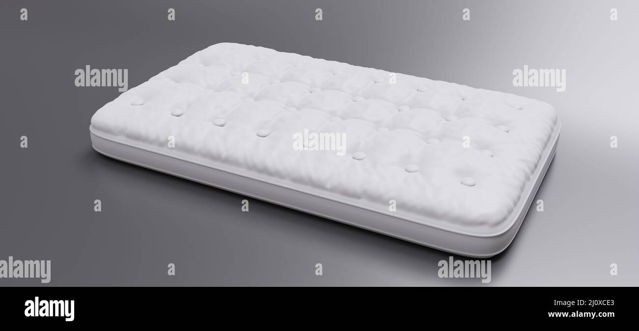 Mattress one single white color isolated on gray background. Comfort ...