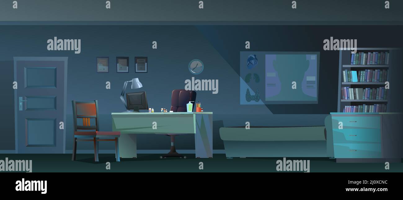 Cartoon doctor computer desk hi-res stock photography and images - Alamy