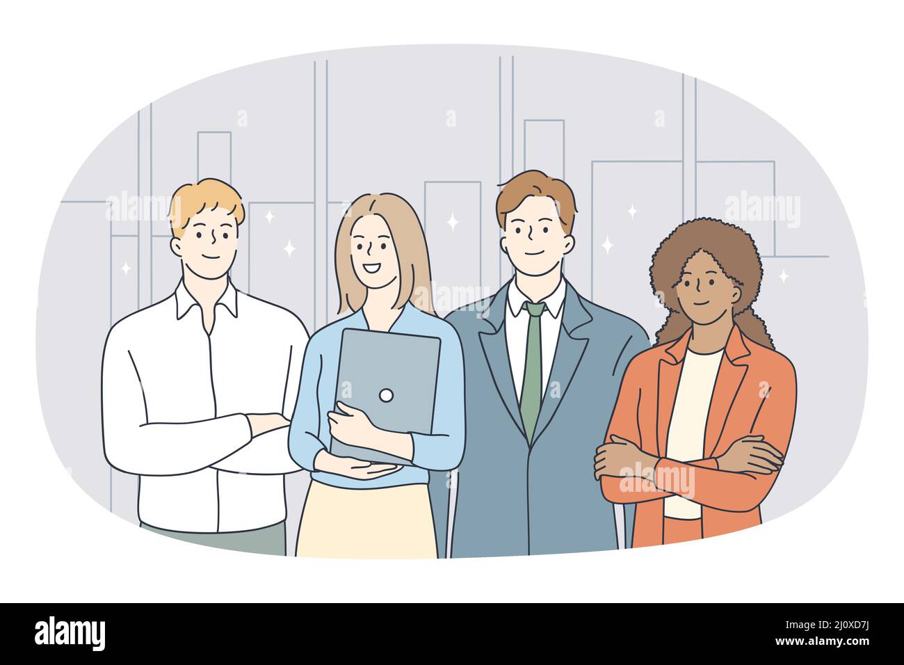 Group Of People Working Together Animation