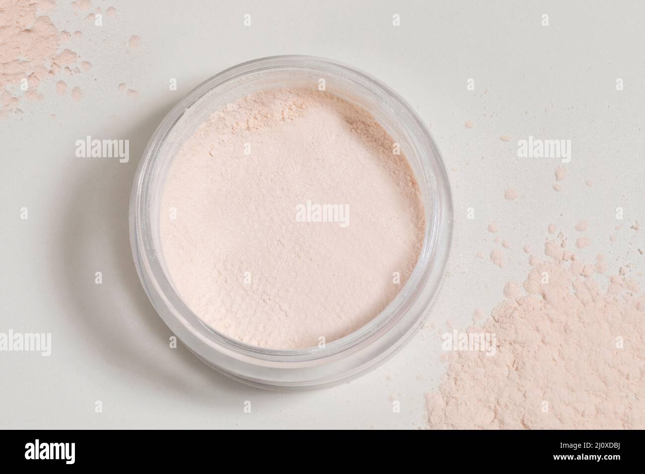 isolated smear beauty cosmetics texture of makeup powder, white ...