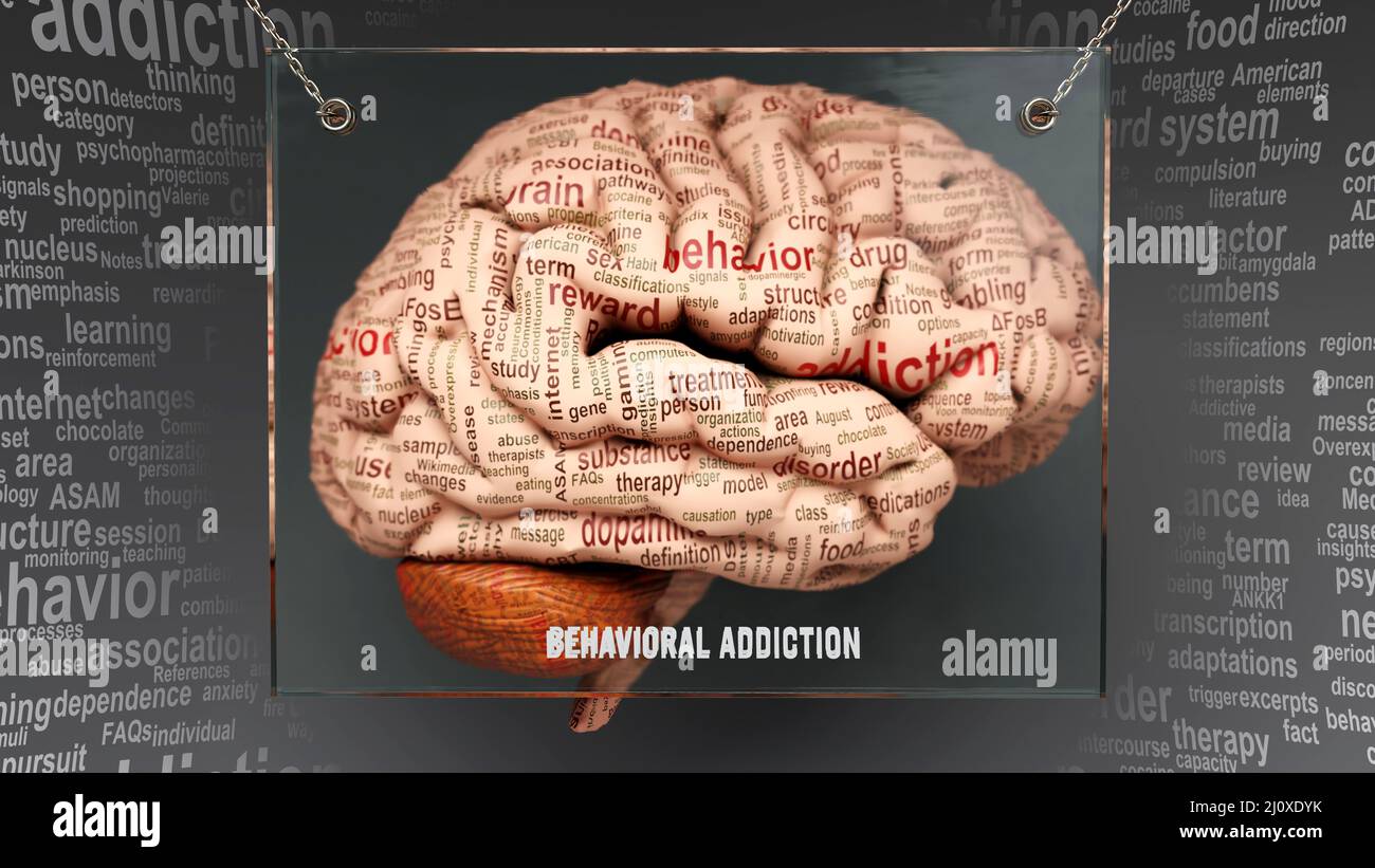 Behavioral addiction anatomy - its causes and effects projected on a ...