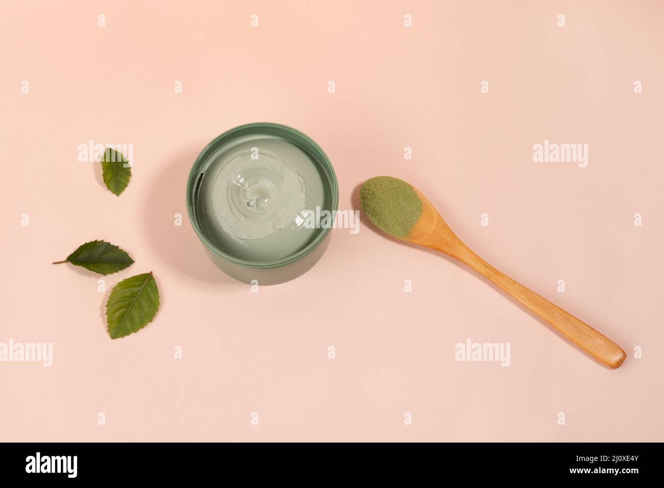 face mask pack made of matcha green tea powder Stock Photo - Alamy