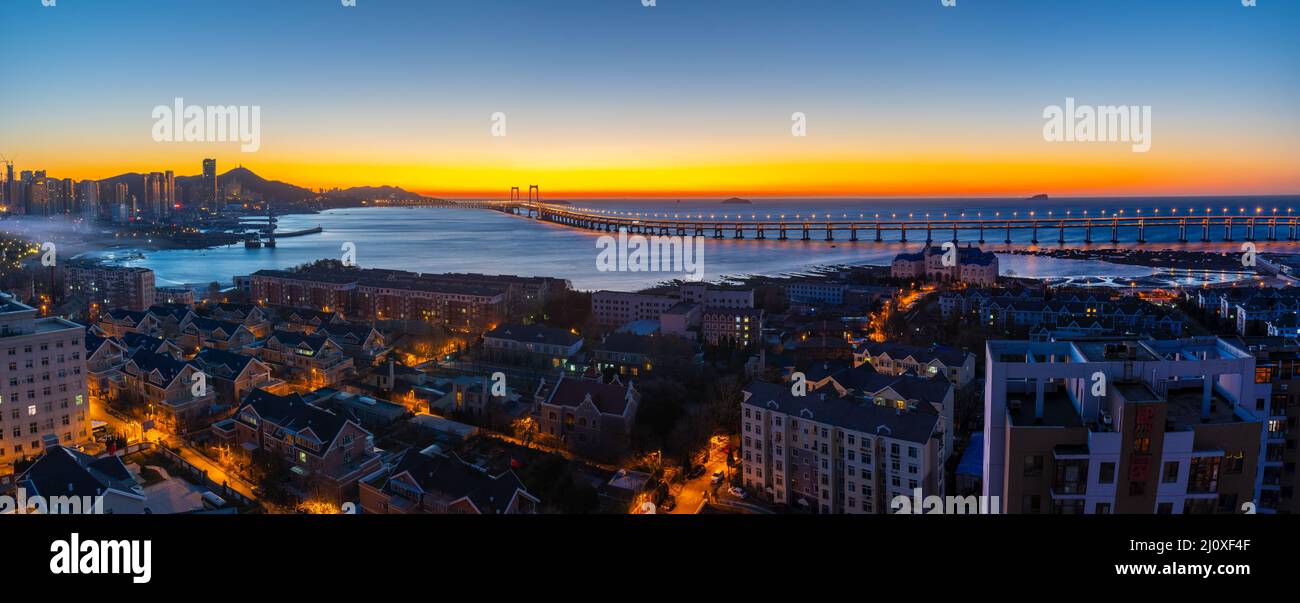 The scenery of Xinghai Bay in late Summer, Dalian, China Stock Photo ...