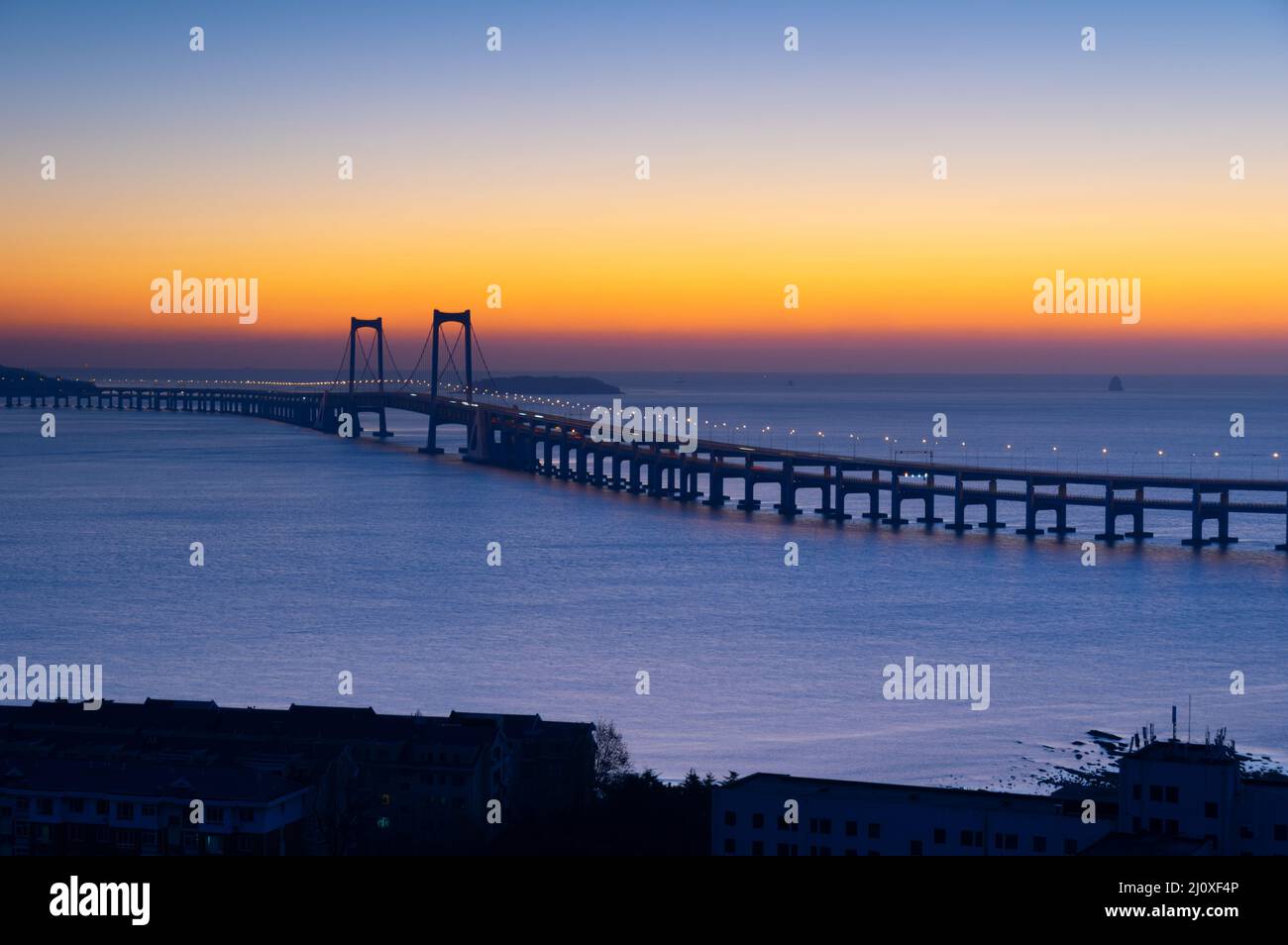 The scenery of Xinghai Bay in late Summer, Dalian, China Stock Photo ...
