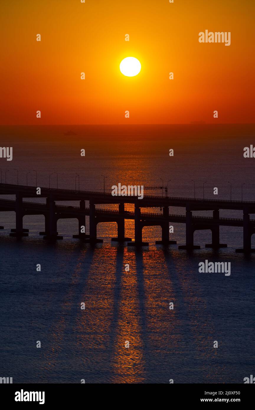 The scenery of Xinghai Bay in late Summer, Dalian, China Stock Photo ...