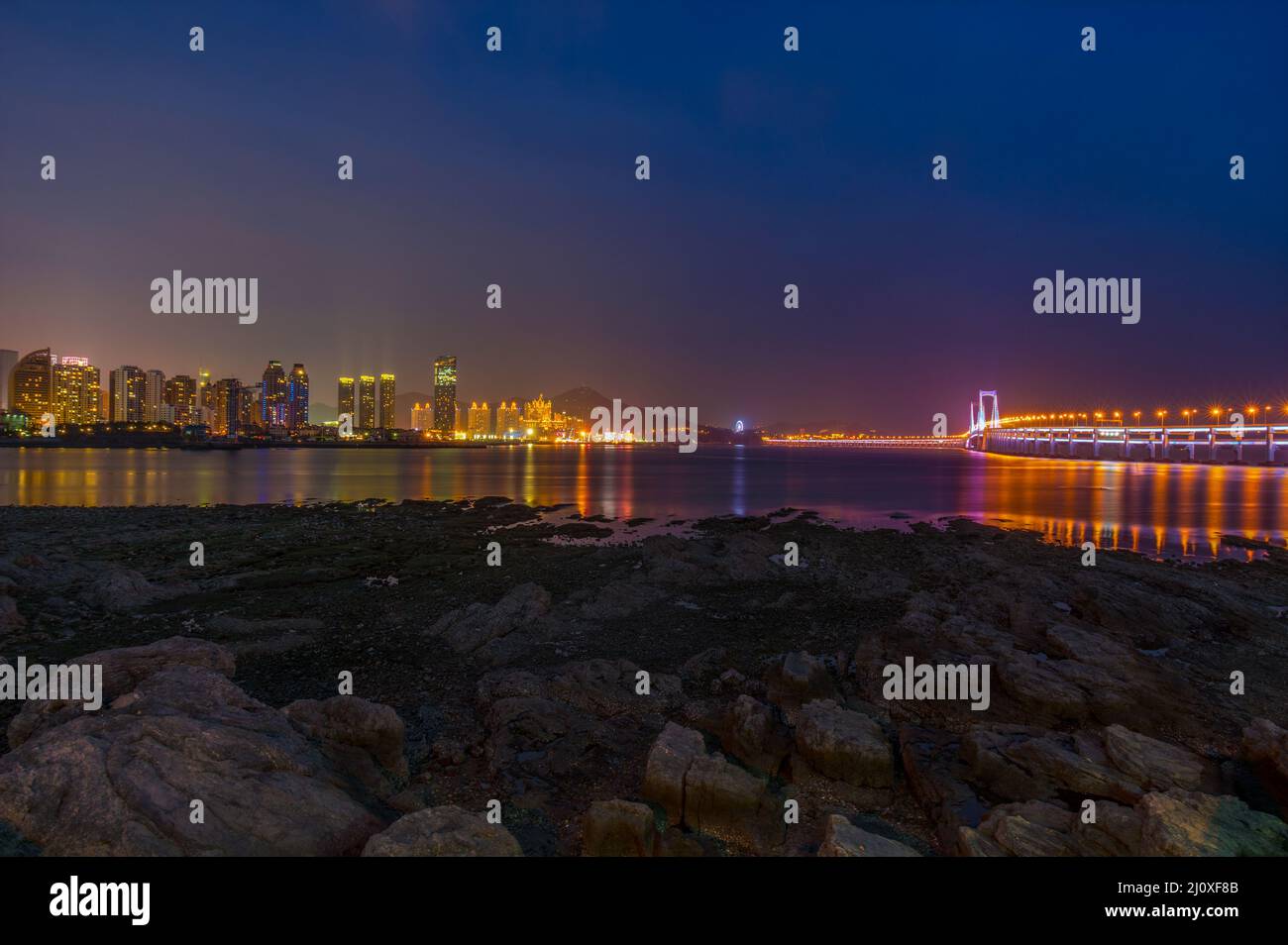 The scenery of Xinghai Bay in late Summer, Dalian, China Stock Photo ...