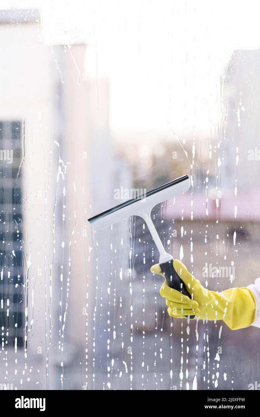 Man cleaning window. High quality beautiful photo concept Stock Photo ...