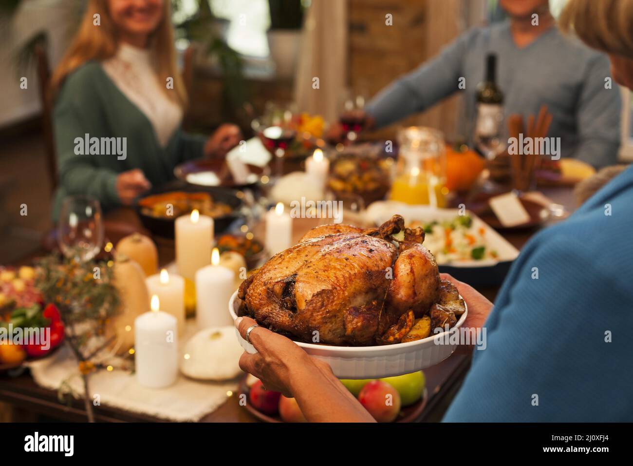 Close up family members dinner. High quality beautiful photo concept ...