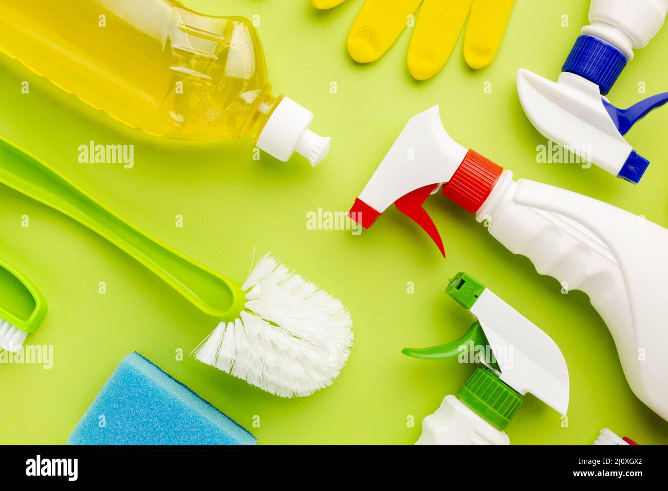 Colorful cleaning products top view. High quality beautiful photo ...