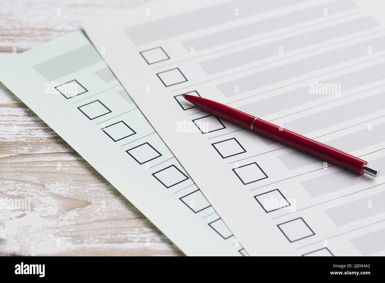 High angle uncompleted checking boxes. High quality beautiful photo ...