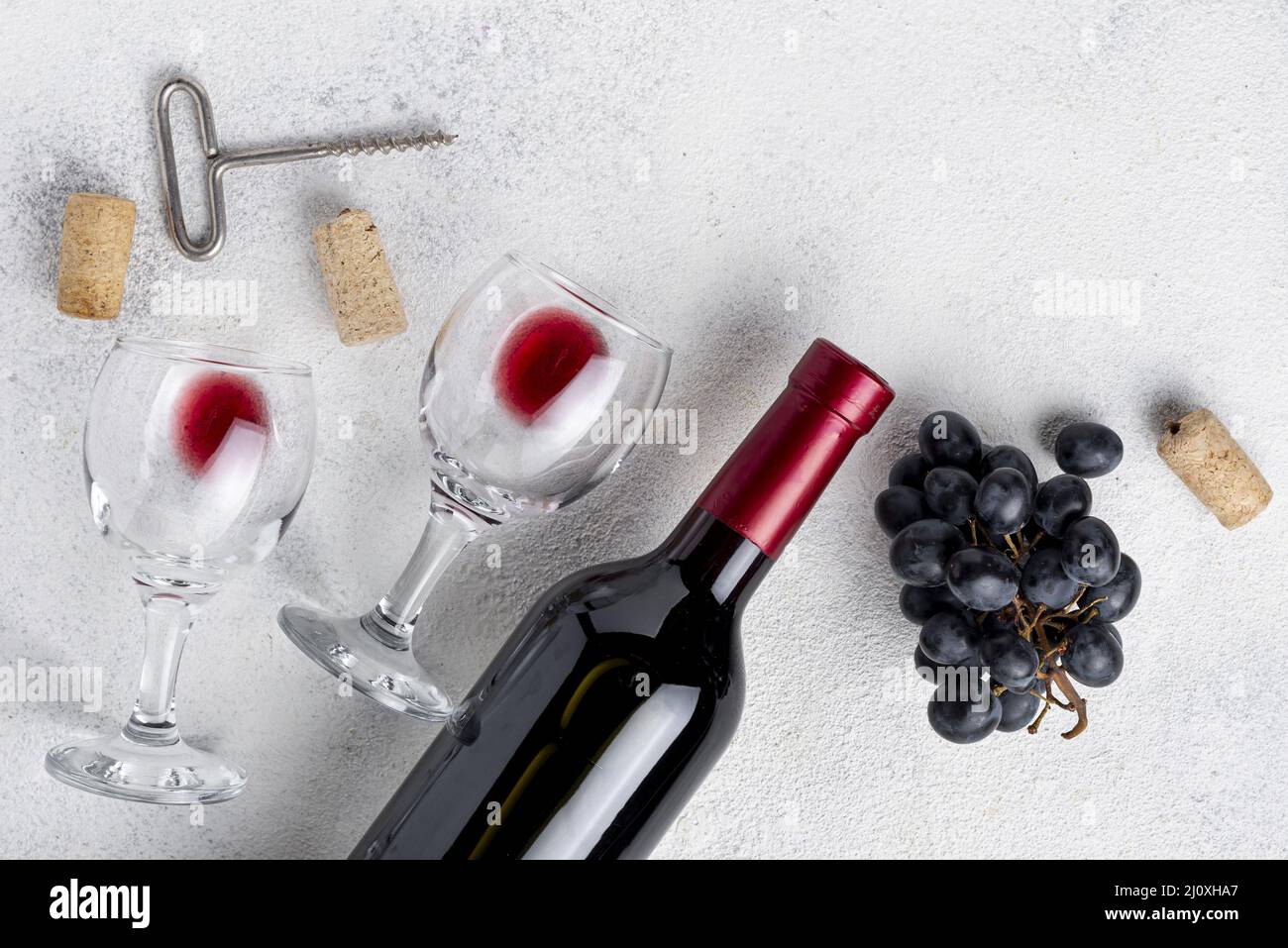 Flat lay bottle red hi-res stock photography and images - Alamy