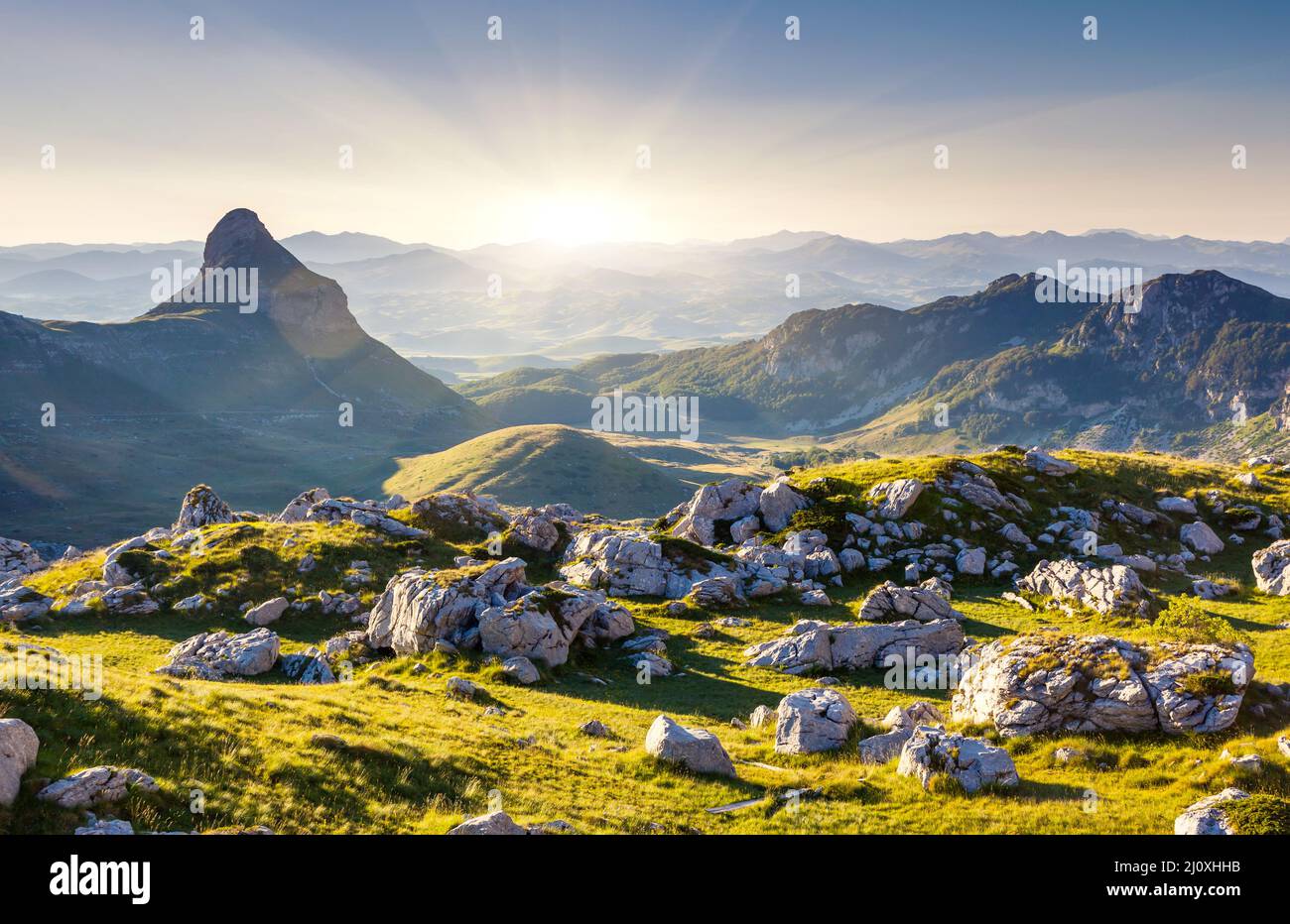Wonderful view to mountains in the national park Durmitor in Montenegro ...