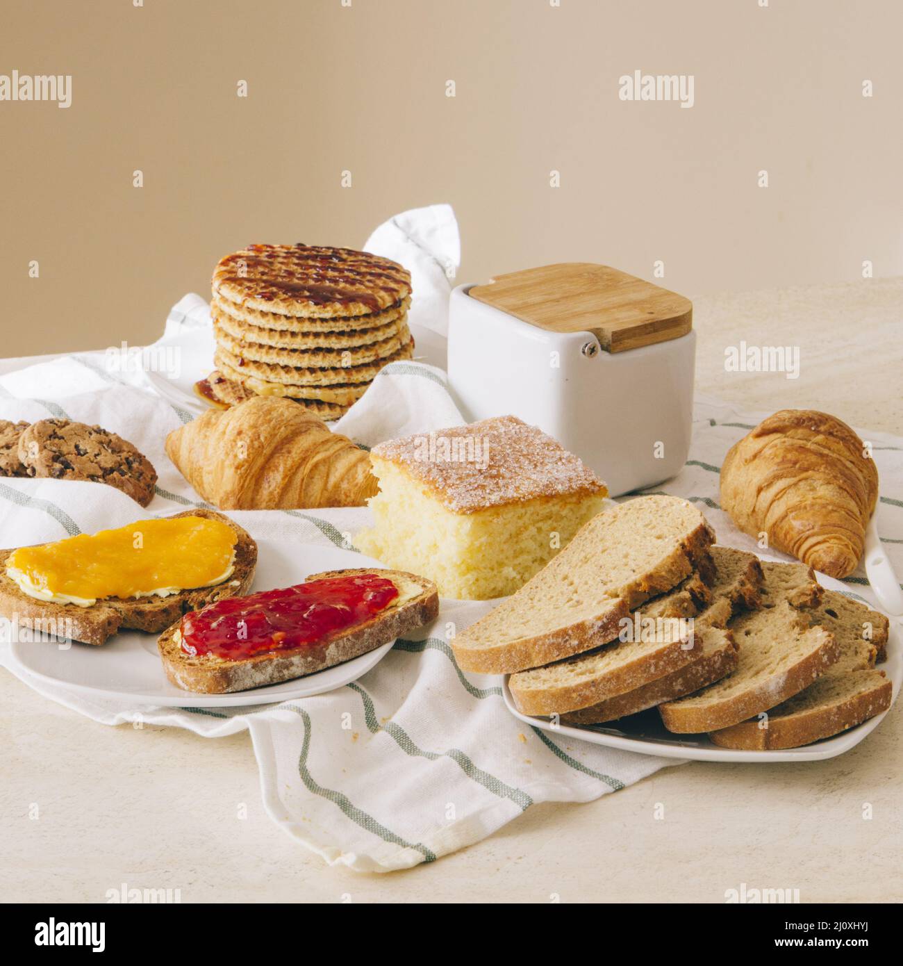 Breakfast composition. High quality beautiful photo concept Stock Photo ...