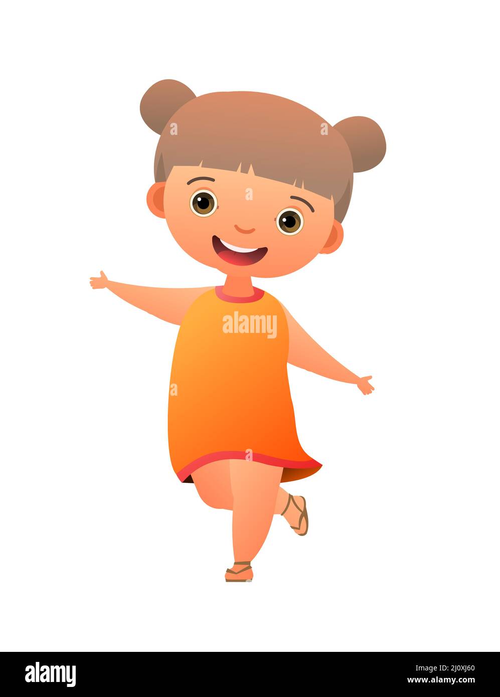 Little girl preschooler. Person in summer clothes. Cute child. In ...
