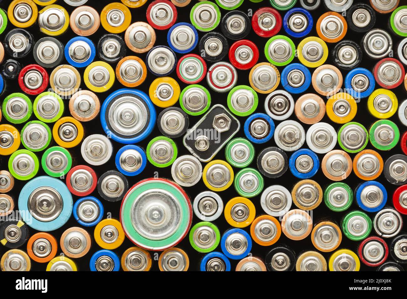 Top view battery pollution waste Stock Photo - Alamy