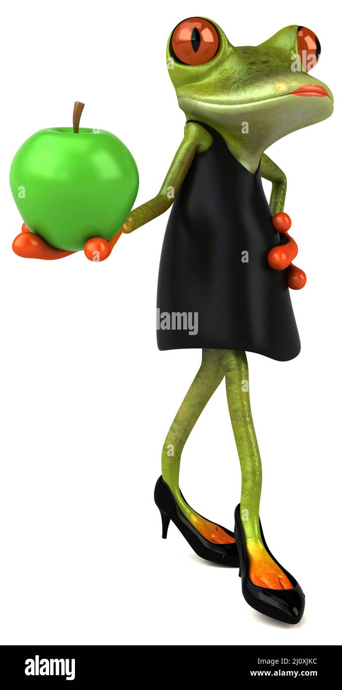 Fun frog - 3D Illustration Stock Photo - Alamy