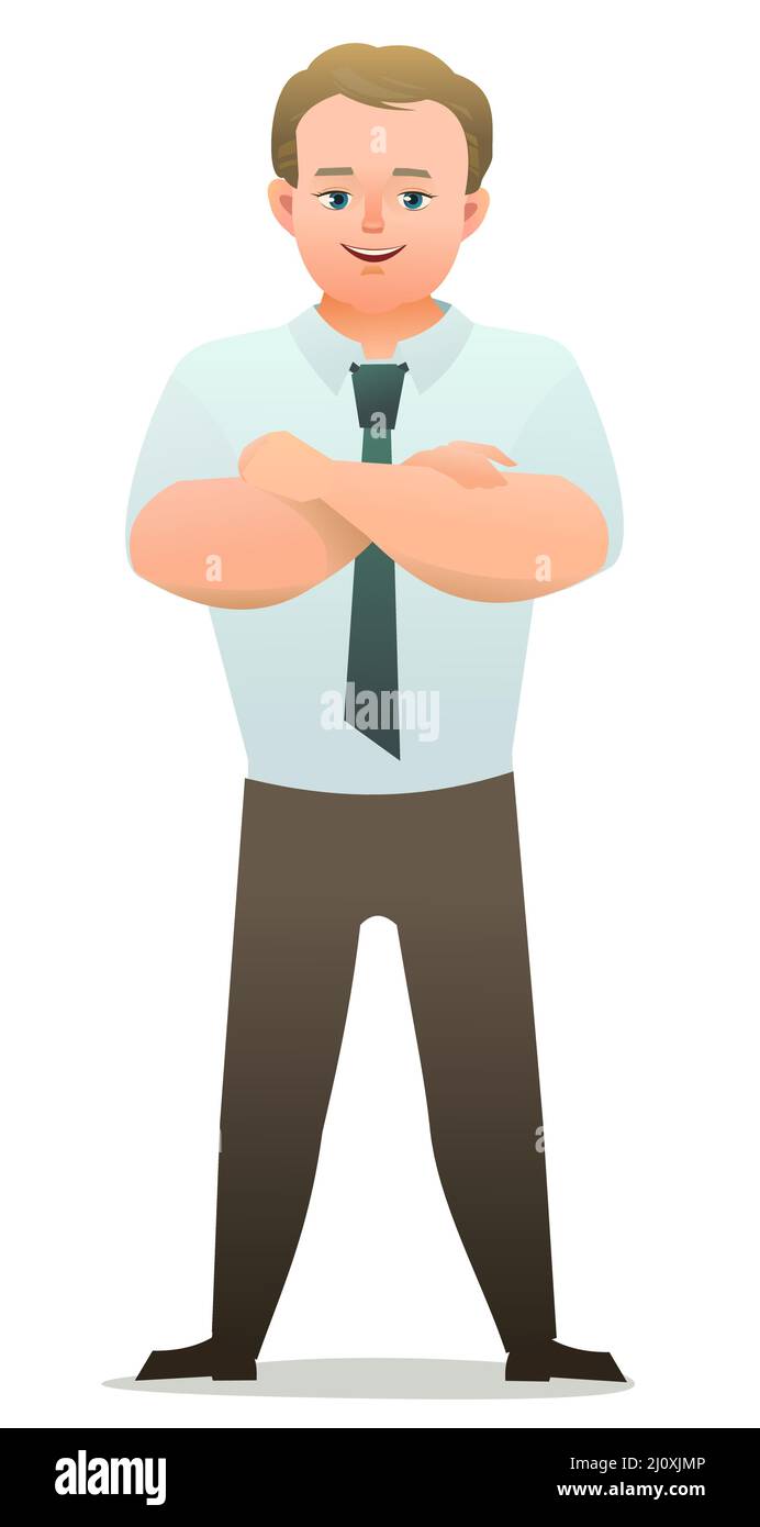 Pretty boy student. Cheerful guy. Standing pose. Cartoon flat design in ...