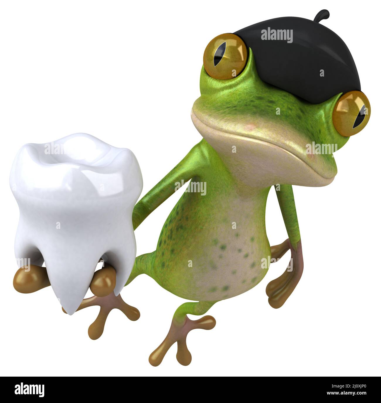 Fun french frog - 3D Illustration Stock Photo - Alamy