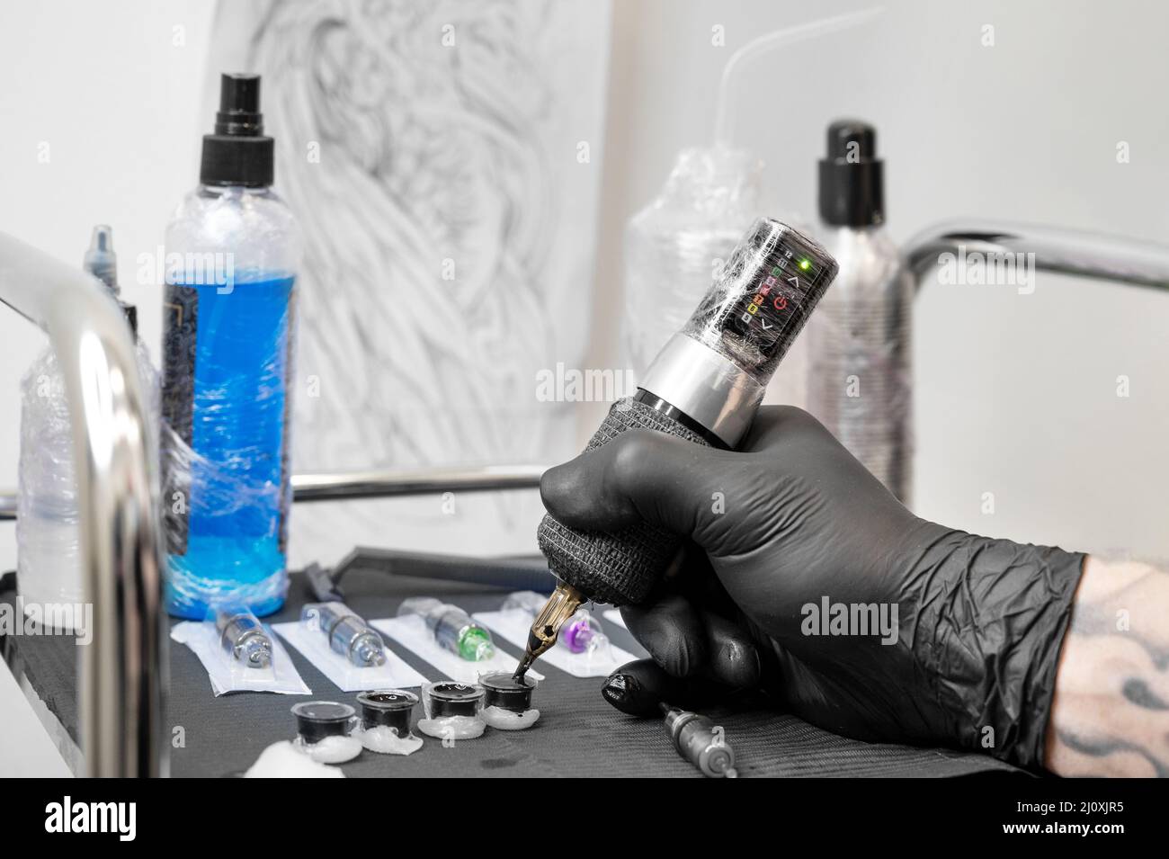 Tattoo artist preparation hi-res stock photography and images - Alamy