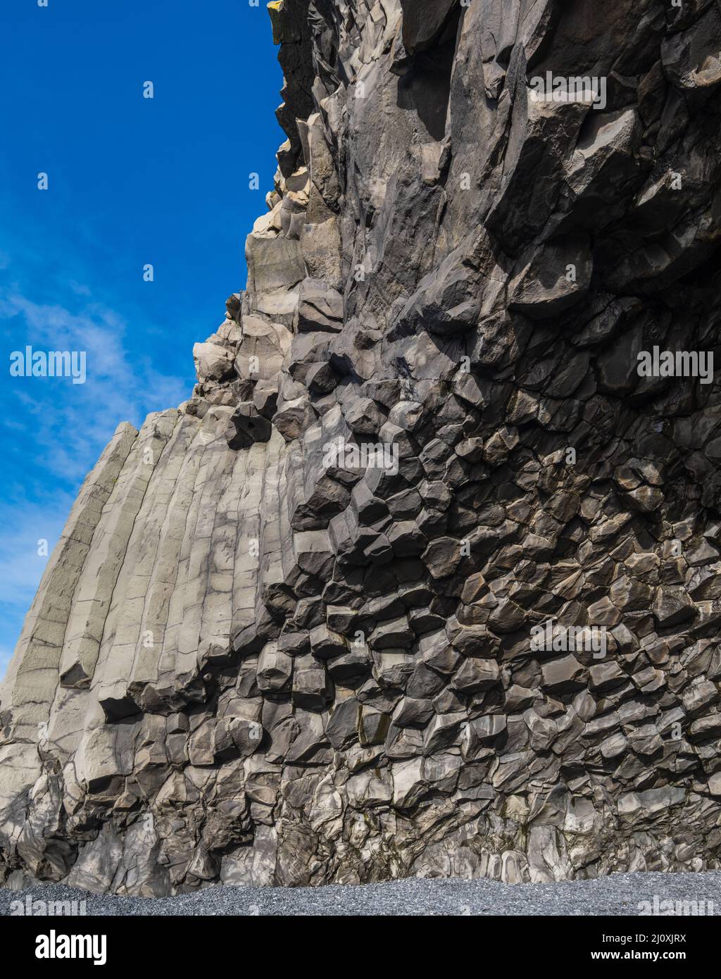 Basalt rock pillars columns at Reynisfjara beach near Vik, South ...