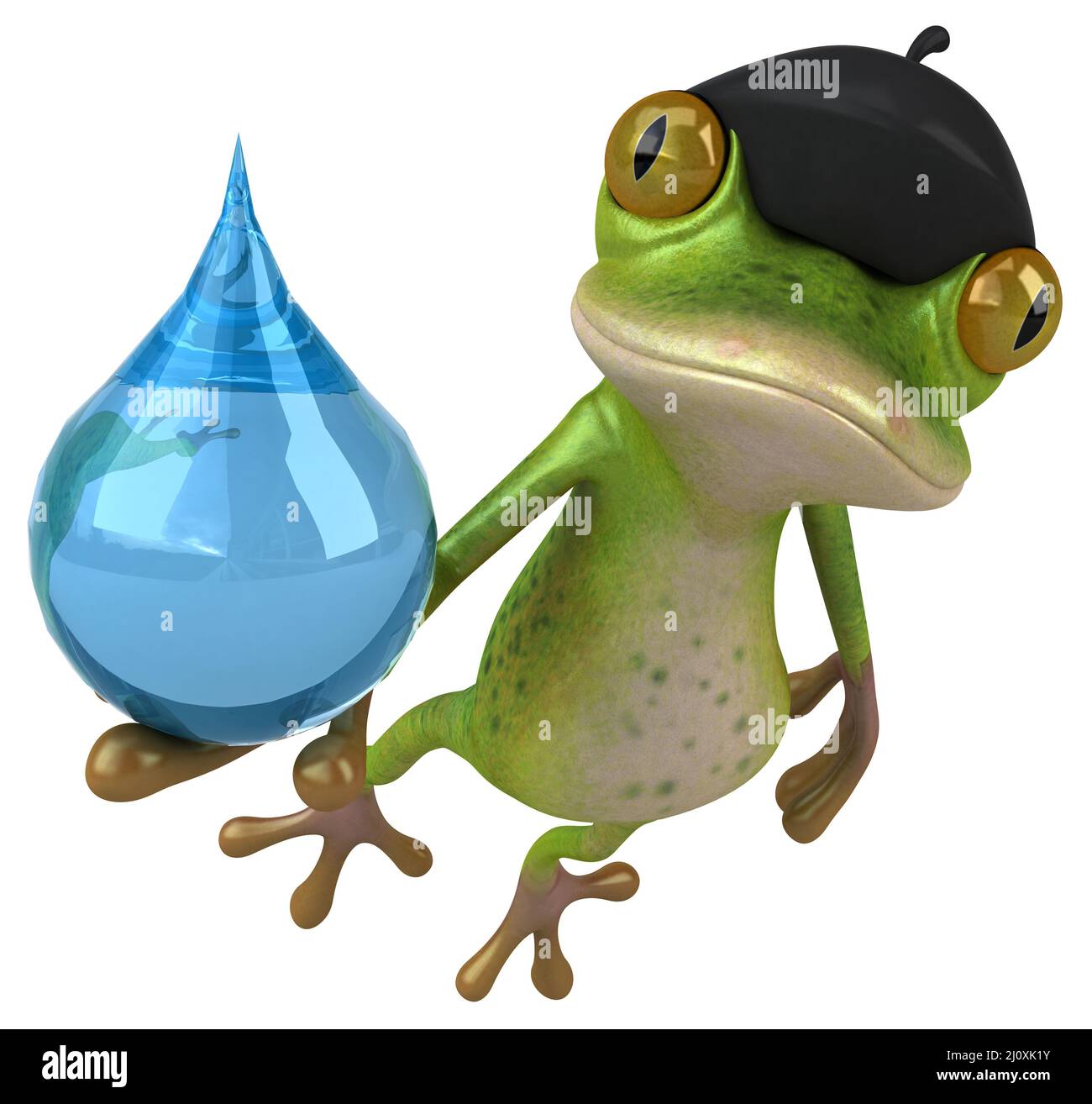 Fun french frog - 3D Illustration Stock Photo - Alamy