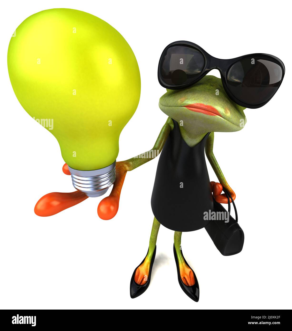 Fun frog - 3D Illustration Stock Photo - Alamy