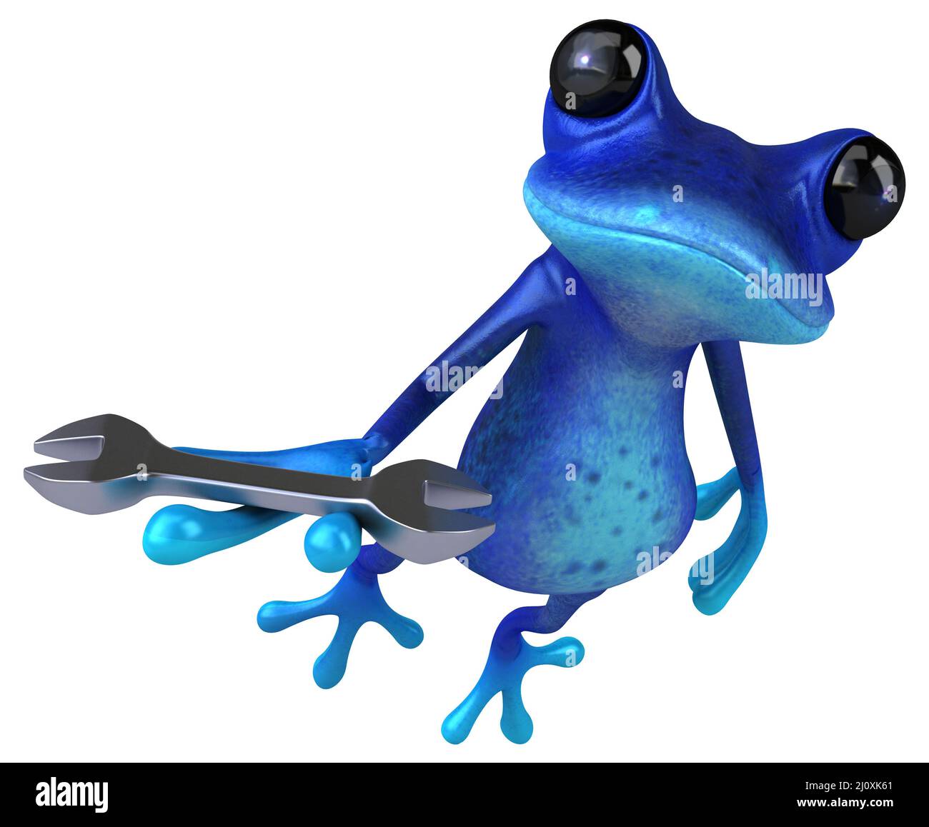 Fun blue frog - 3D Illustration Stock Photo - Alamy