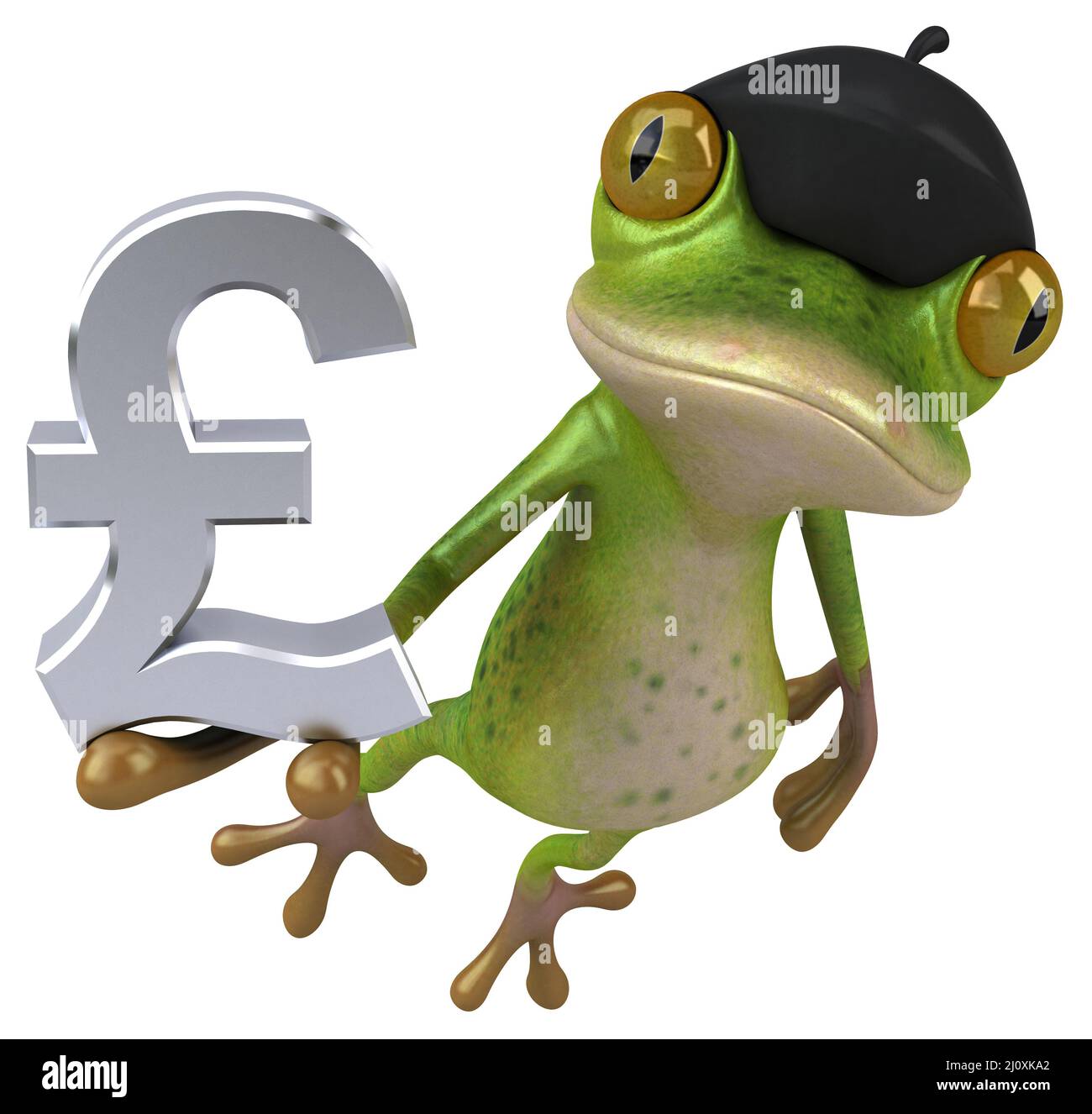 Fun french frog - 3D Illustration Stock Photo - Alamy