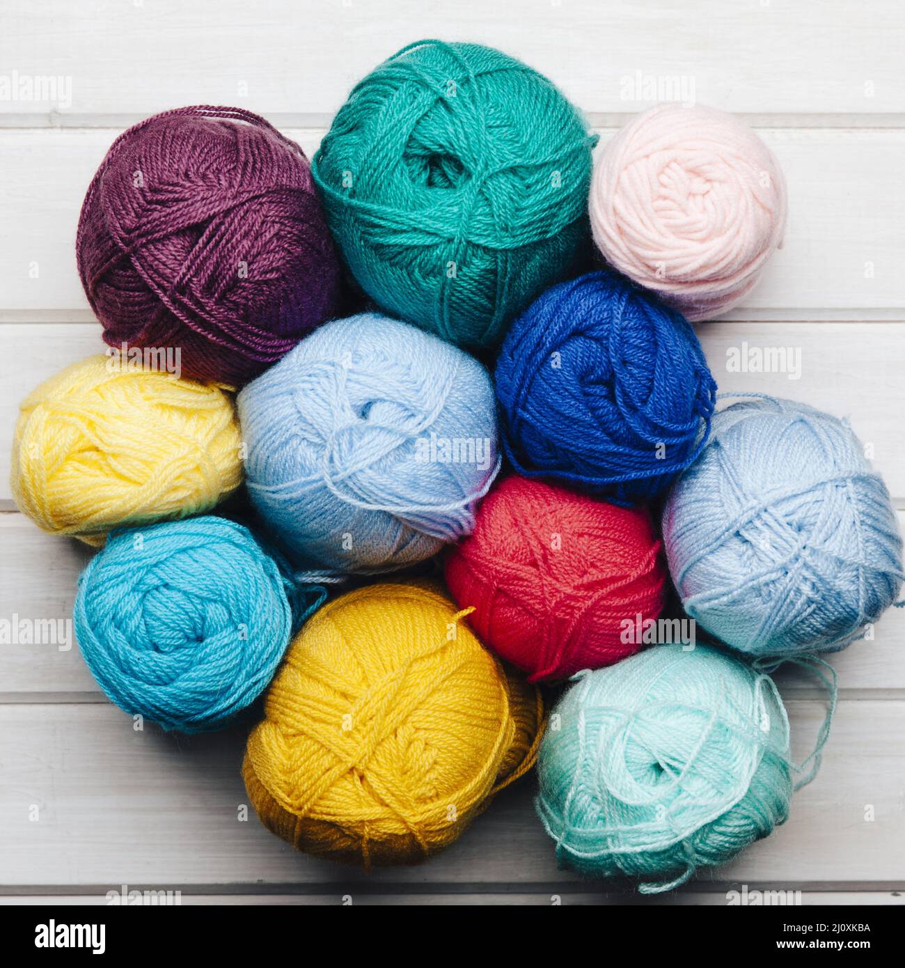 Wool balls forming circle Stock Photo - Alamy