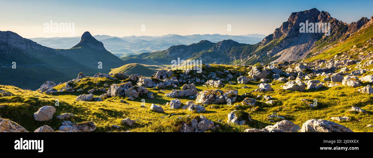 Wonderful view to mountains in the national park Durmitor in Montenegro ...