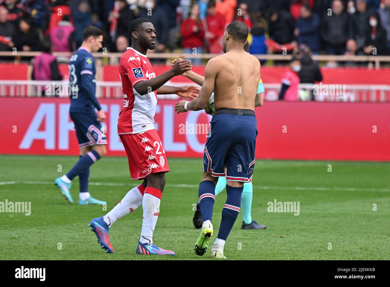Kylian Mbappe - AS Monaco vs PSG in Monaco on March 20, 2022. Photo by ...