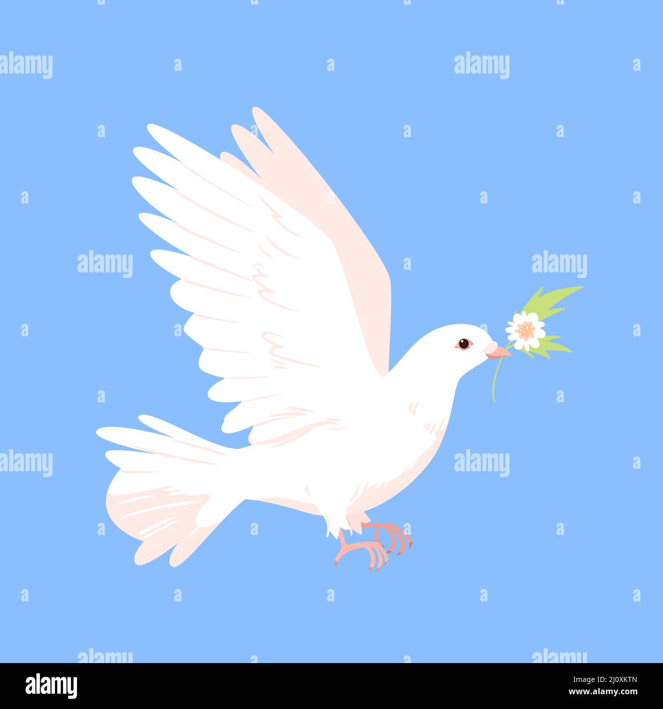 Peace pigeon flying with flower branch Stock Vector Image & Art - Alamy