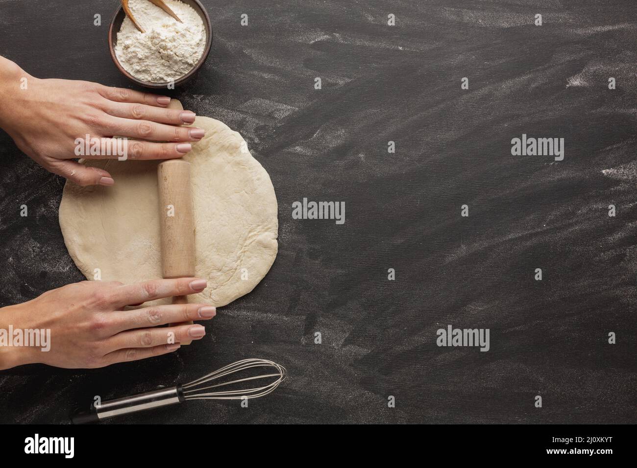 Kneading dough whisk female hands hi-res stock photography and images ...