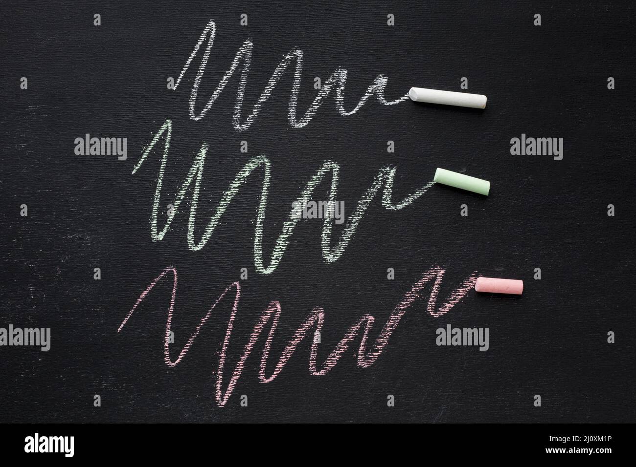 Top view colorful chalk chalkboard. High quality beautiful photo ...