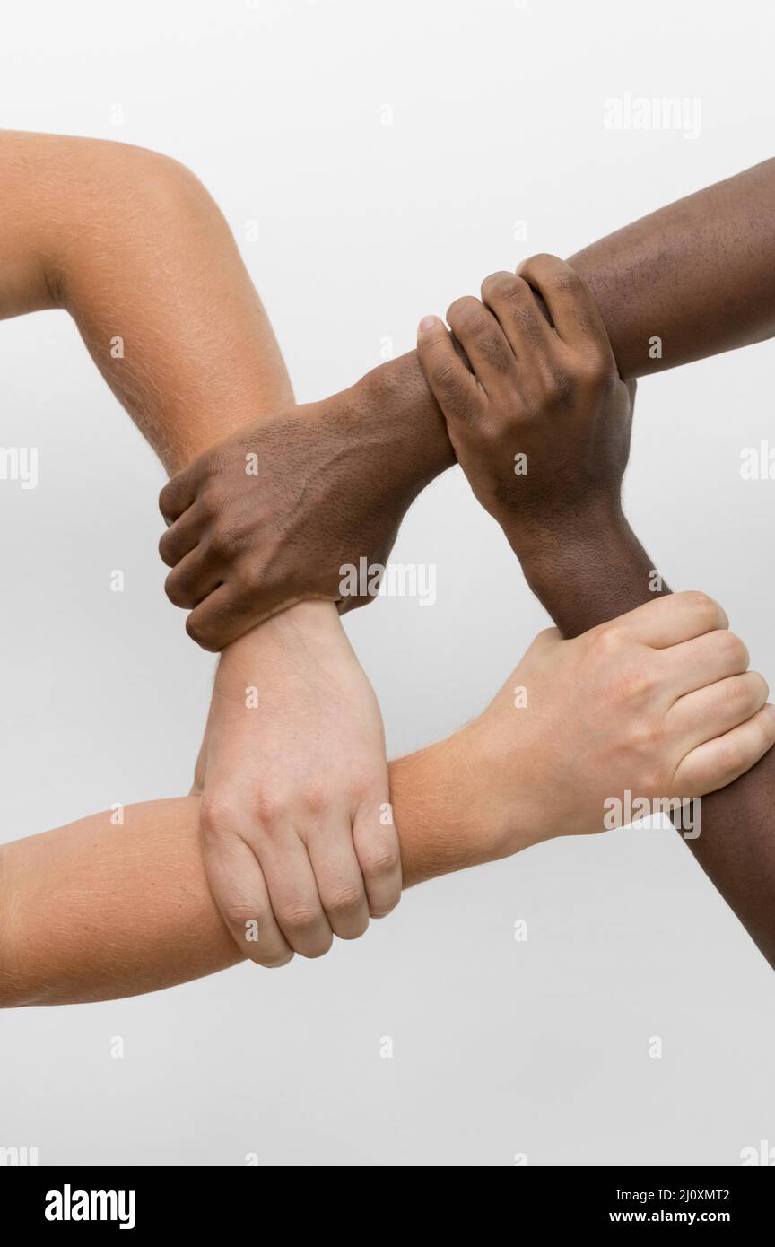 Multiracial hands coming together. High quality beautiful photo concept ...