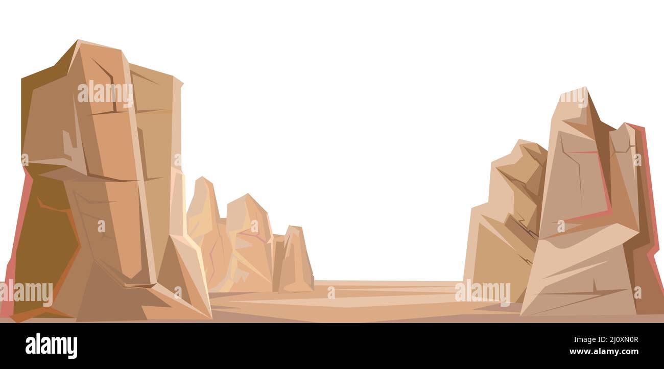 Rocky cliffs. Peaks of rocky mountains. Stone landscape. Isolated on ...