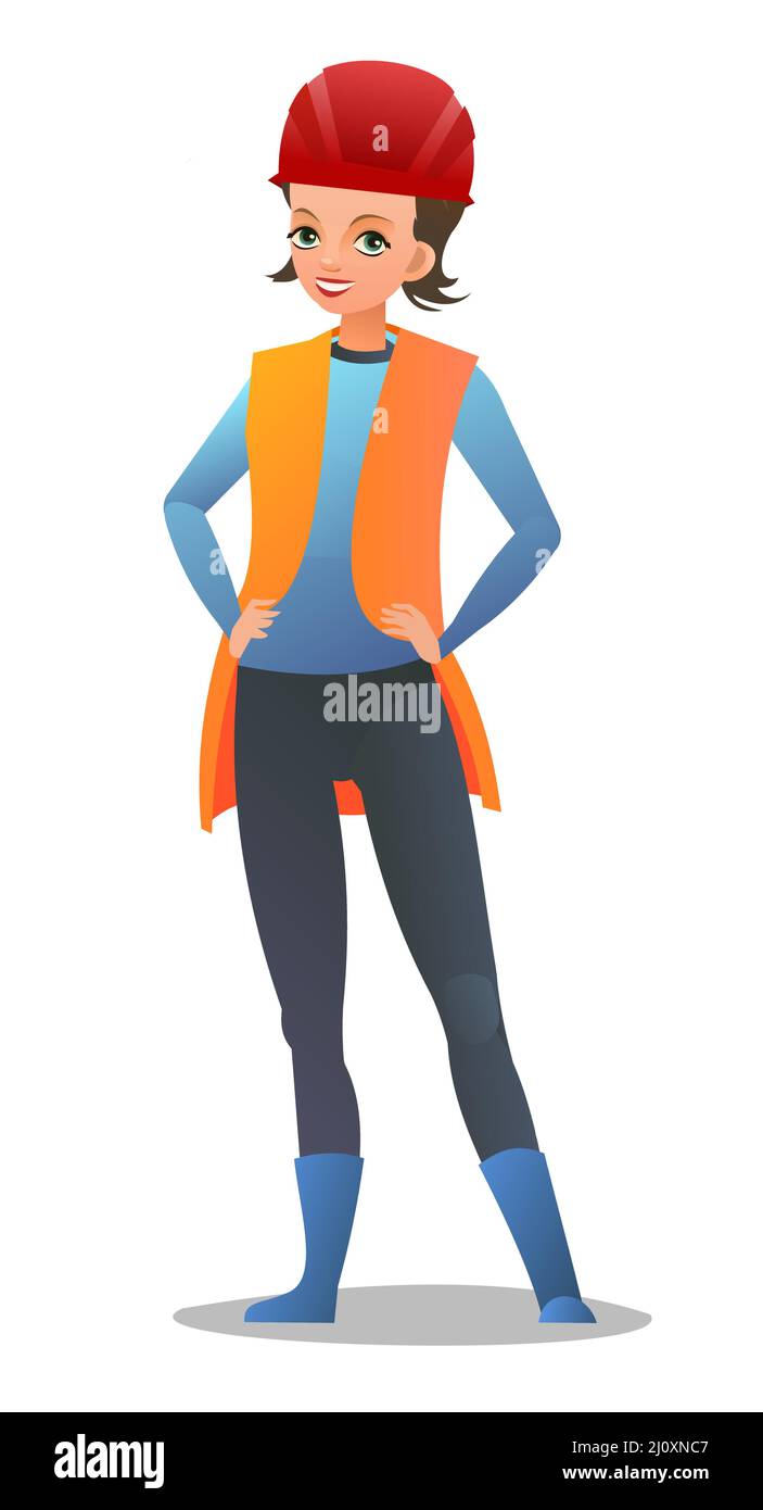 Little girl in overalls. Teen Handyman, locksmith or repairman ...