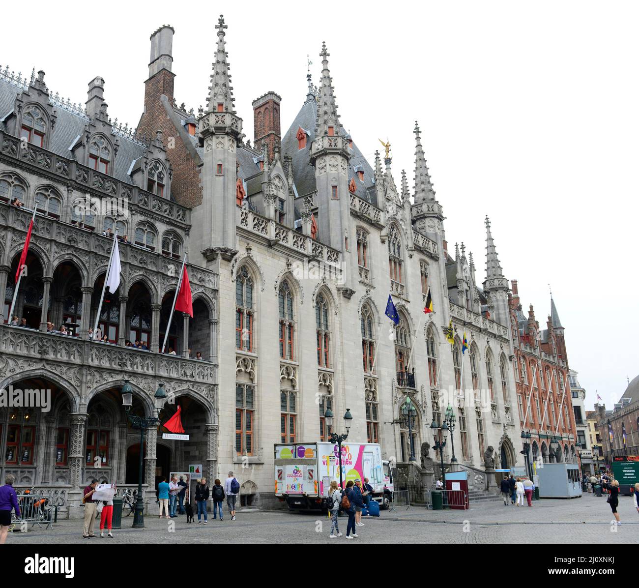 Historium Bruges and the Provincial Court at the Grote Markt in Bruge ...