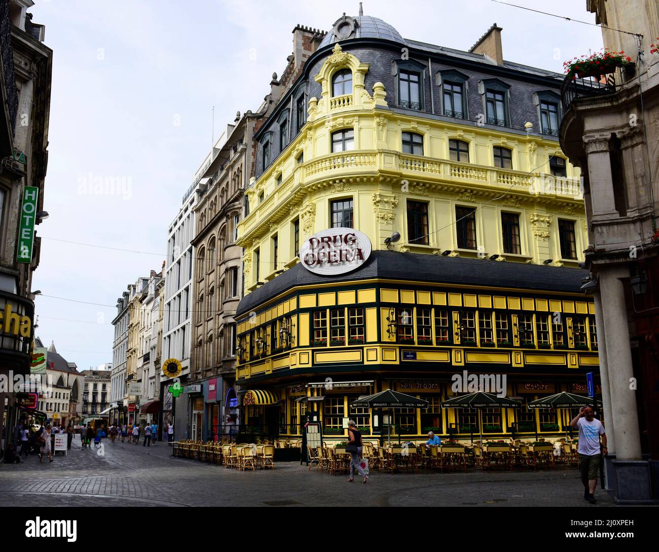 The Drug Opera restaurant on Rue Grétry in Bruxelles, Belgium Stock ...