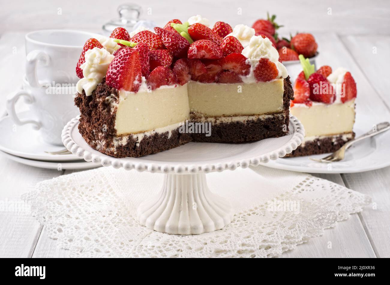 Strawberry cheese cake Stock Photo - Alamy