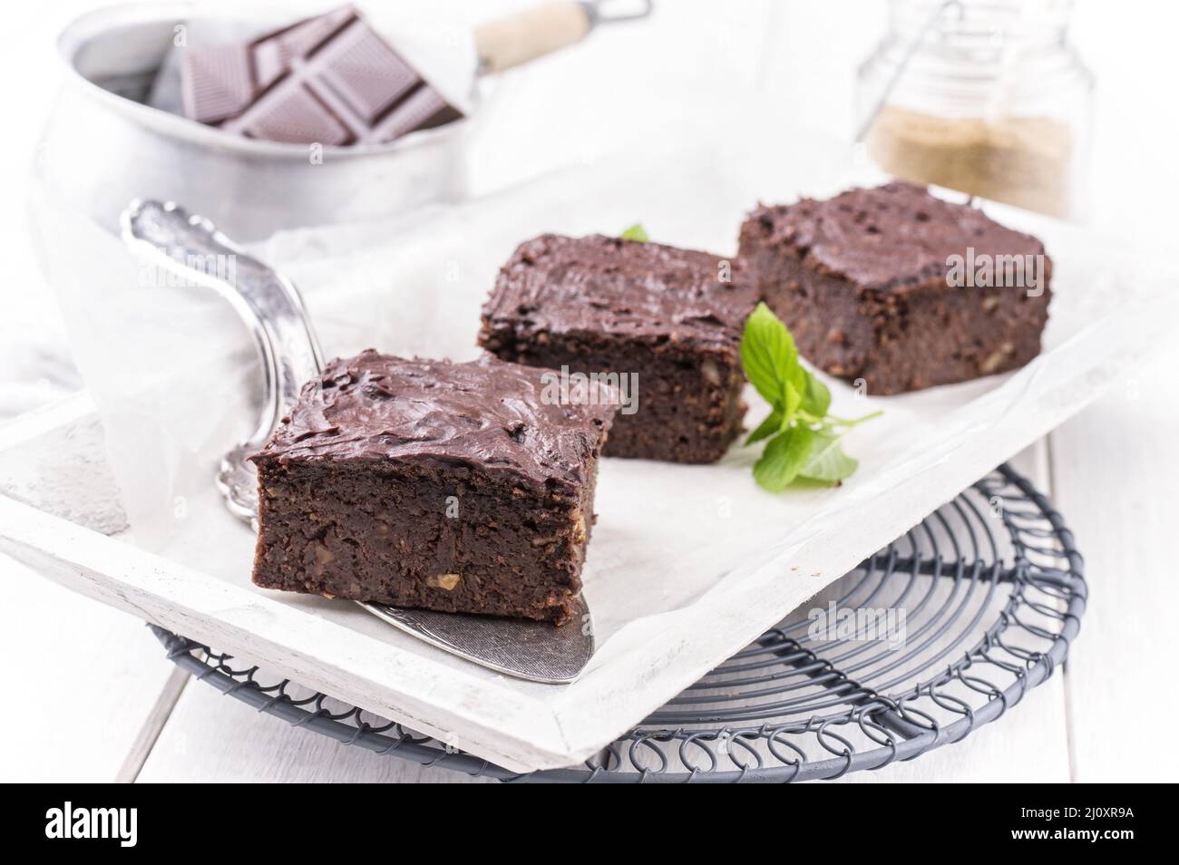 Finger food chocolate brownies hi-res stock photography and images - Alamy