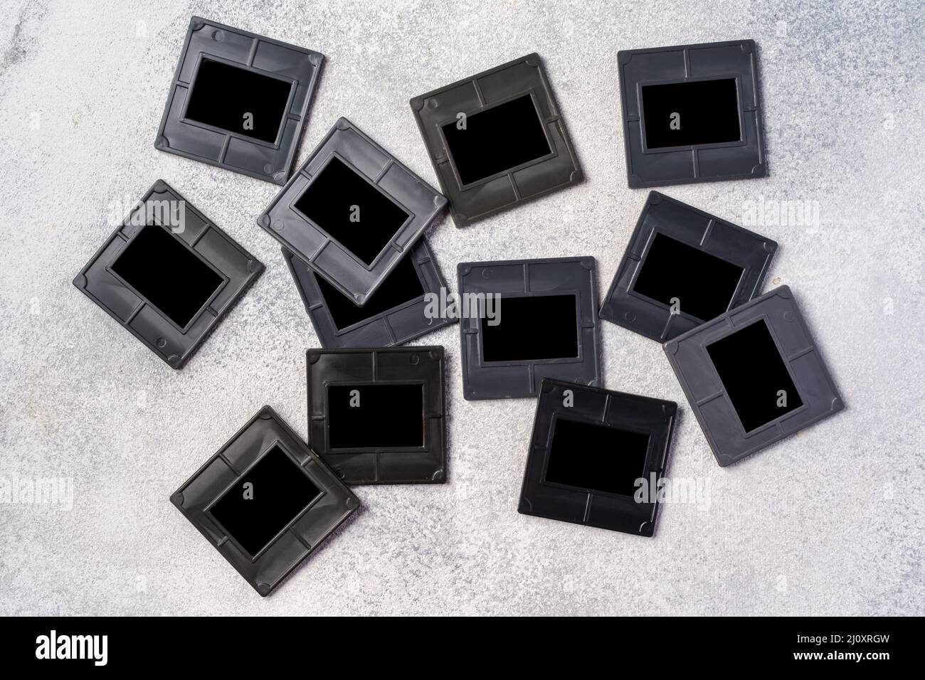 Photography empty slide frames on gray background Stock Photo - Alamy