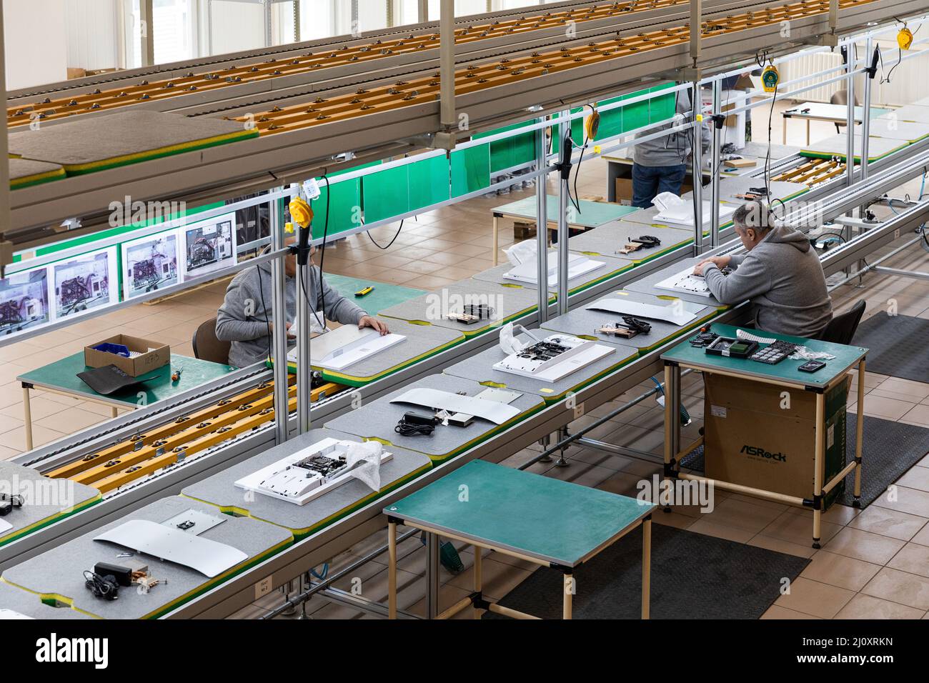Minsk, Belarus - Dec 15, 2021: Photo of a plant for assembling ...