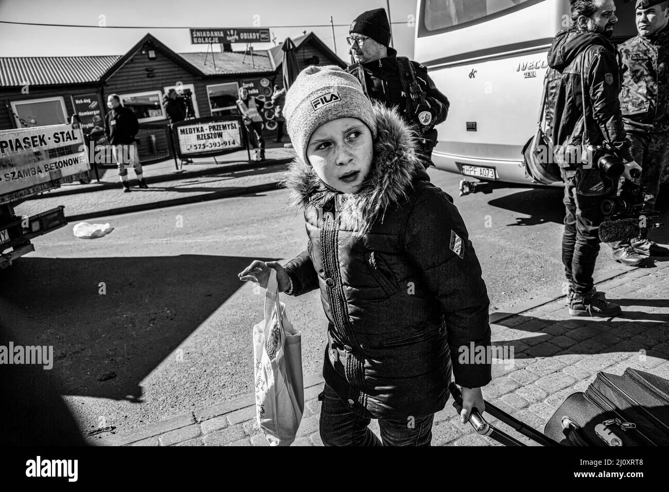 War in Ukraine, refugee people in Medyka and Przemysl, Poland Stock ...