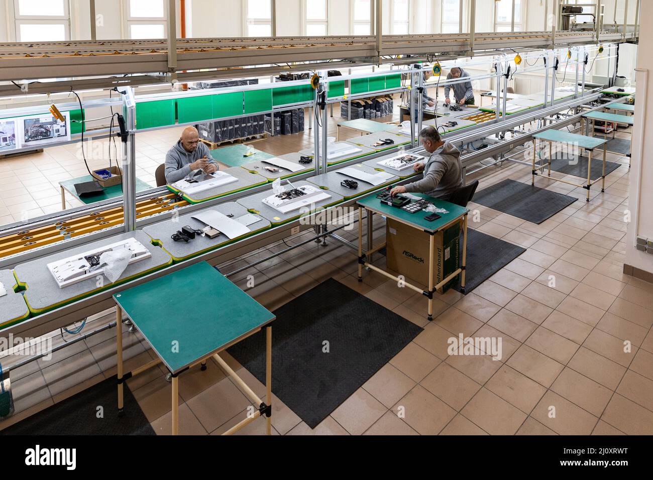 Minsk, Belarus - Dec 15, 2021: Photo of a plant for assembling ...